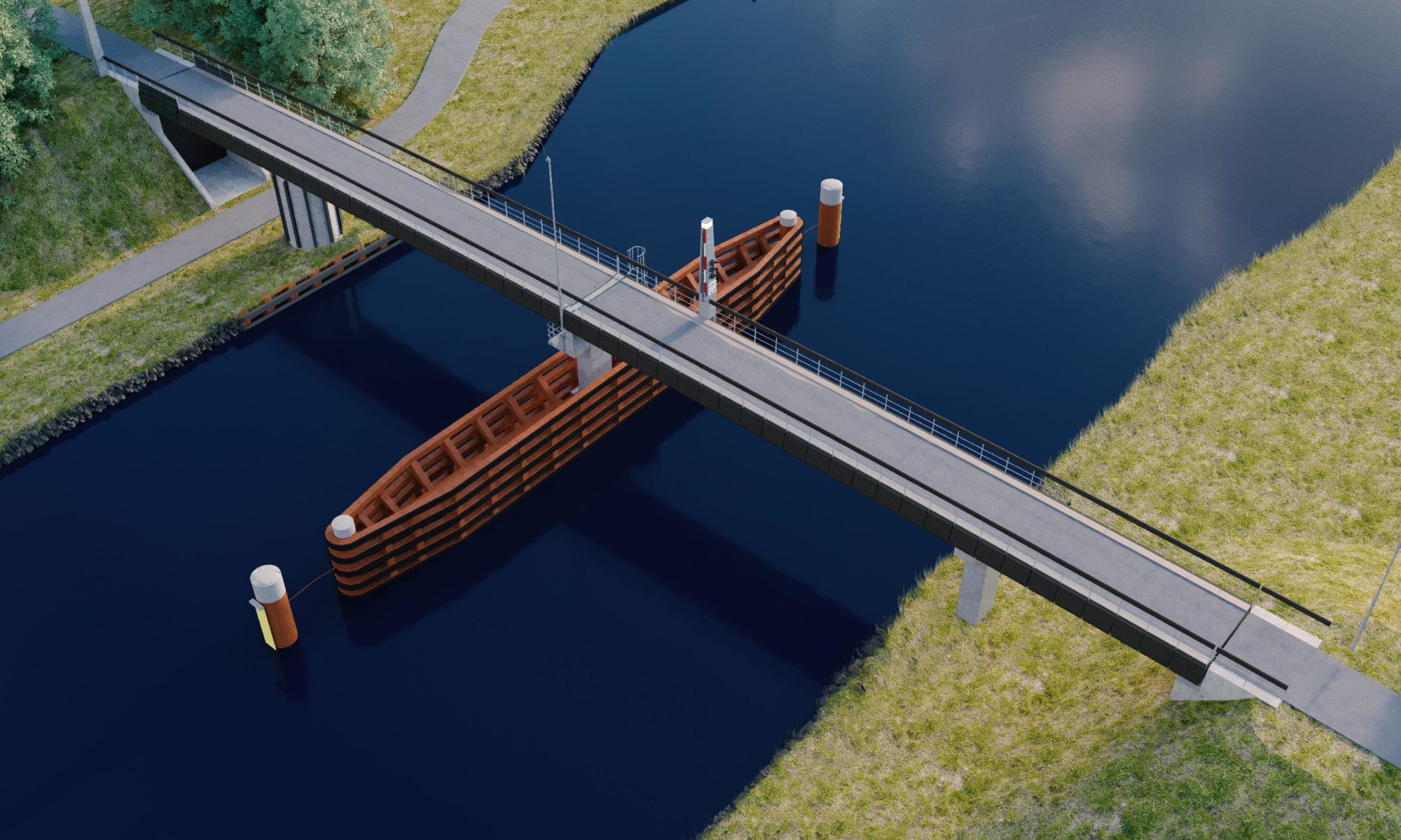 Rotating bicycle bridge to be made of biocomposite and flax fibre ...